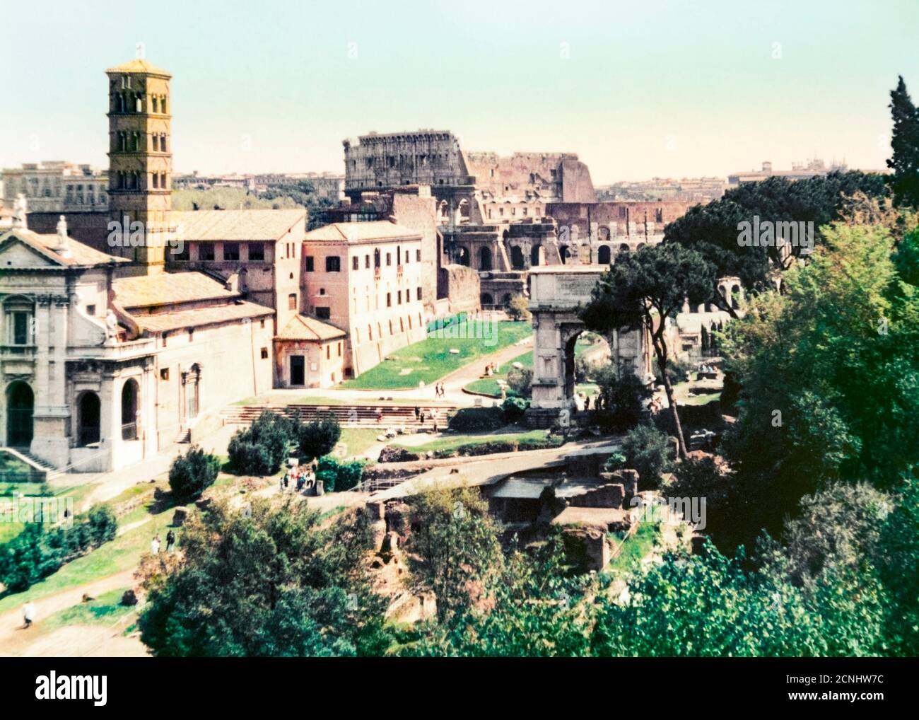 The Temple of Venus and Rome (left), the Triumphal Arch of Emperor ...
