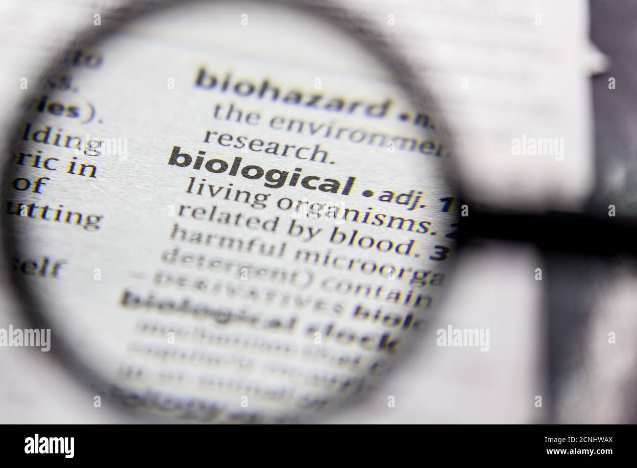 Word or phrase Biological in a dictionary Stock Photo - Alamy