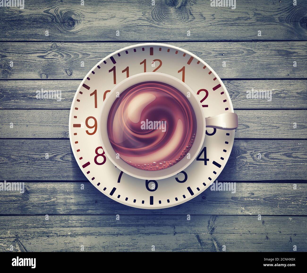 coffee mug with clock Stock Photo - Alamy