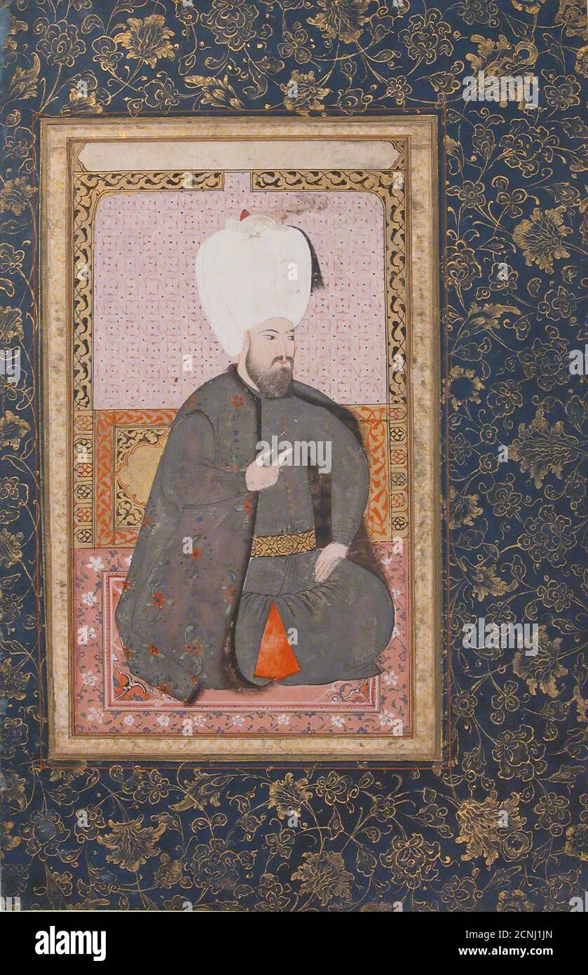 Portrait of Sultan Ahmet I (r. 1603-17), early 17th century Stock Photo ...