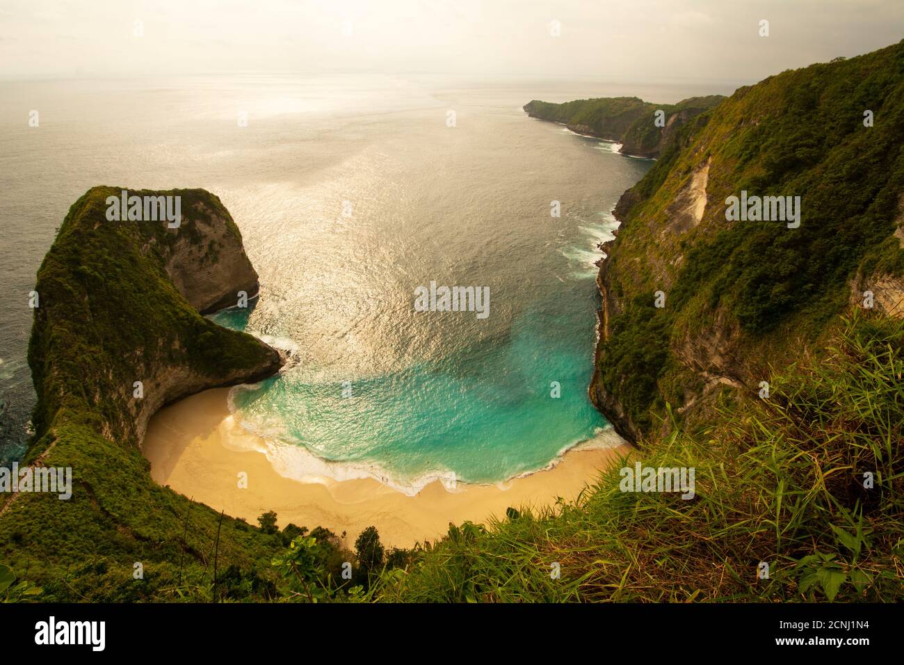 A giant rock alike T Rex named Klingking beach located in Nusa Penida ...