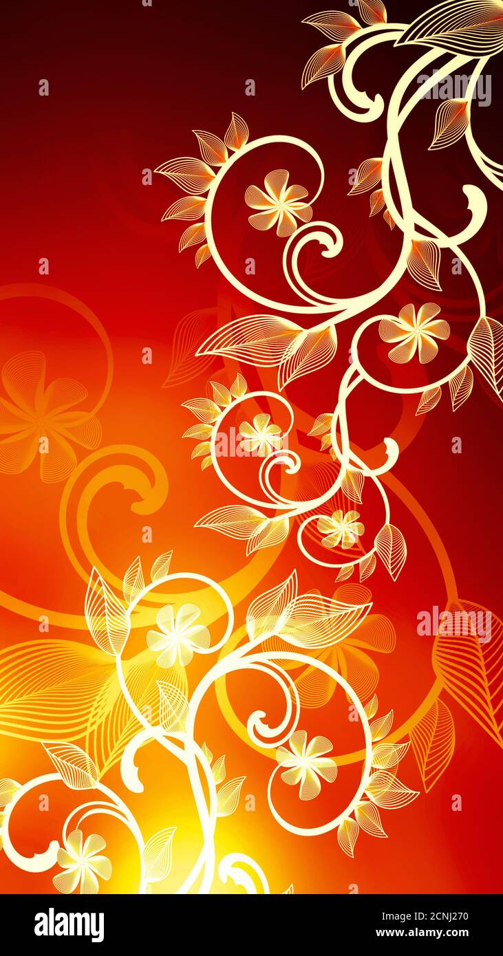 fire floral ornament Stock Photo - Alamy