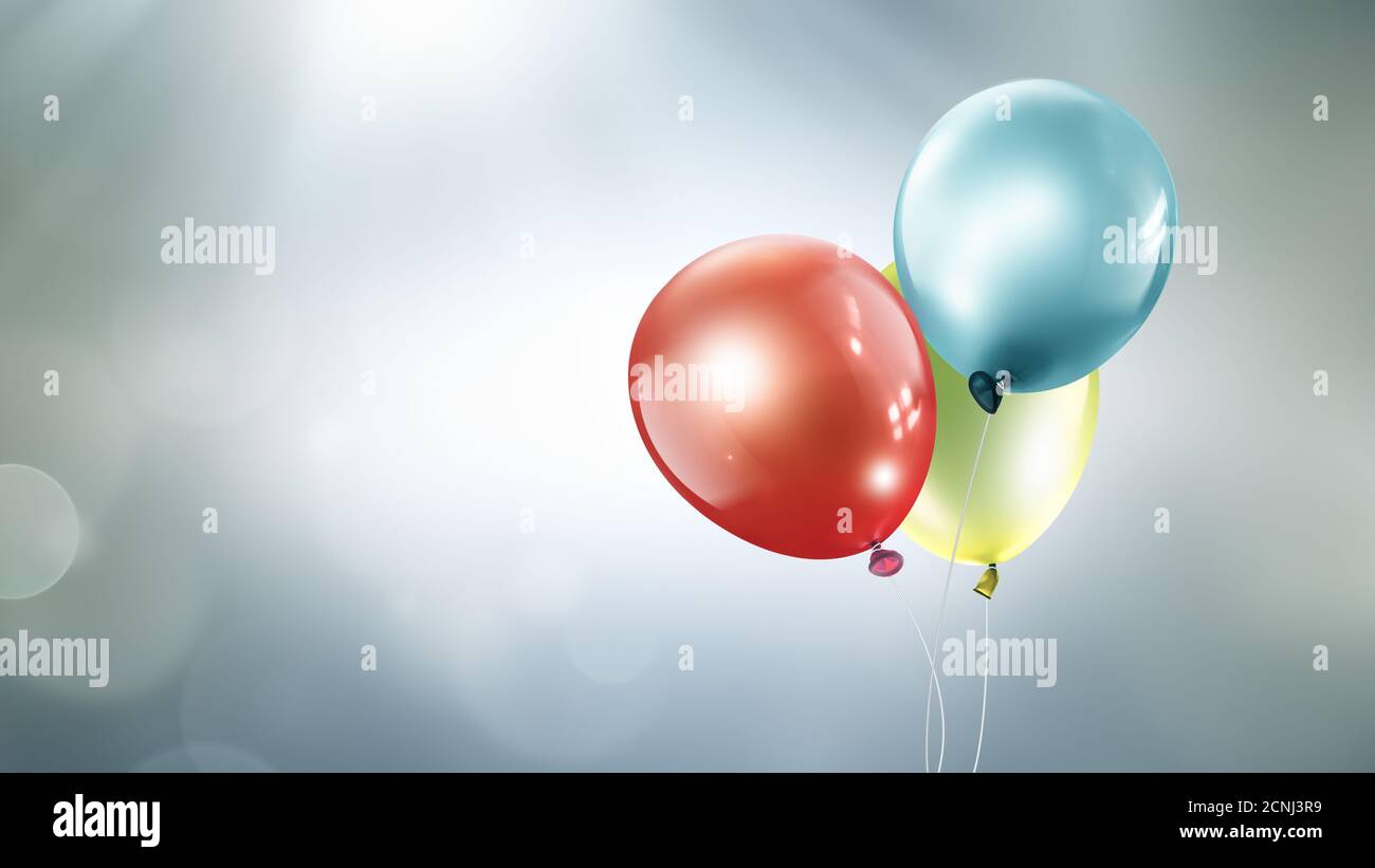 Three different colored balloons Stock Photo - Alamy