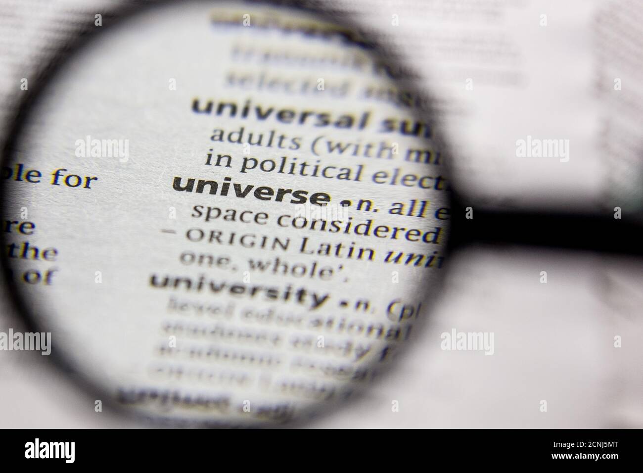 Word or phrase Universe in a dictionary Stock Photo - Alamy