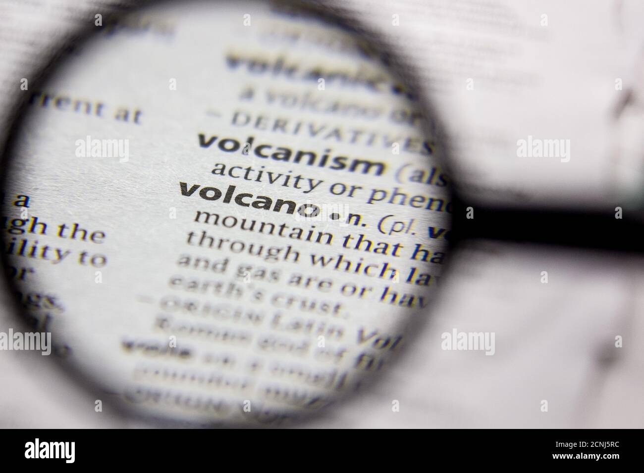 Word or phrase Volcano in a dictionary Stock Photo - Alamy