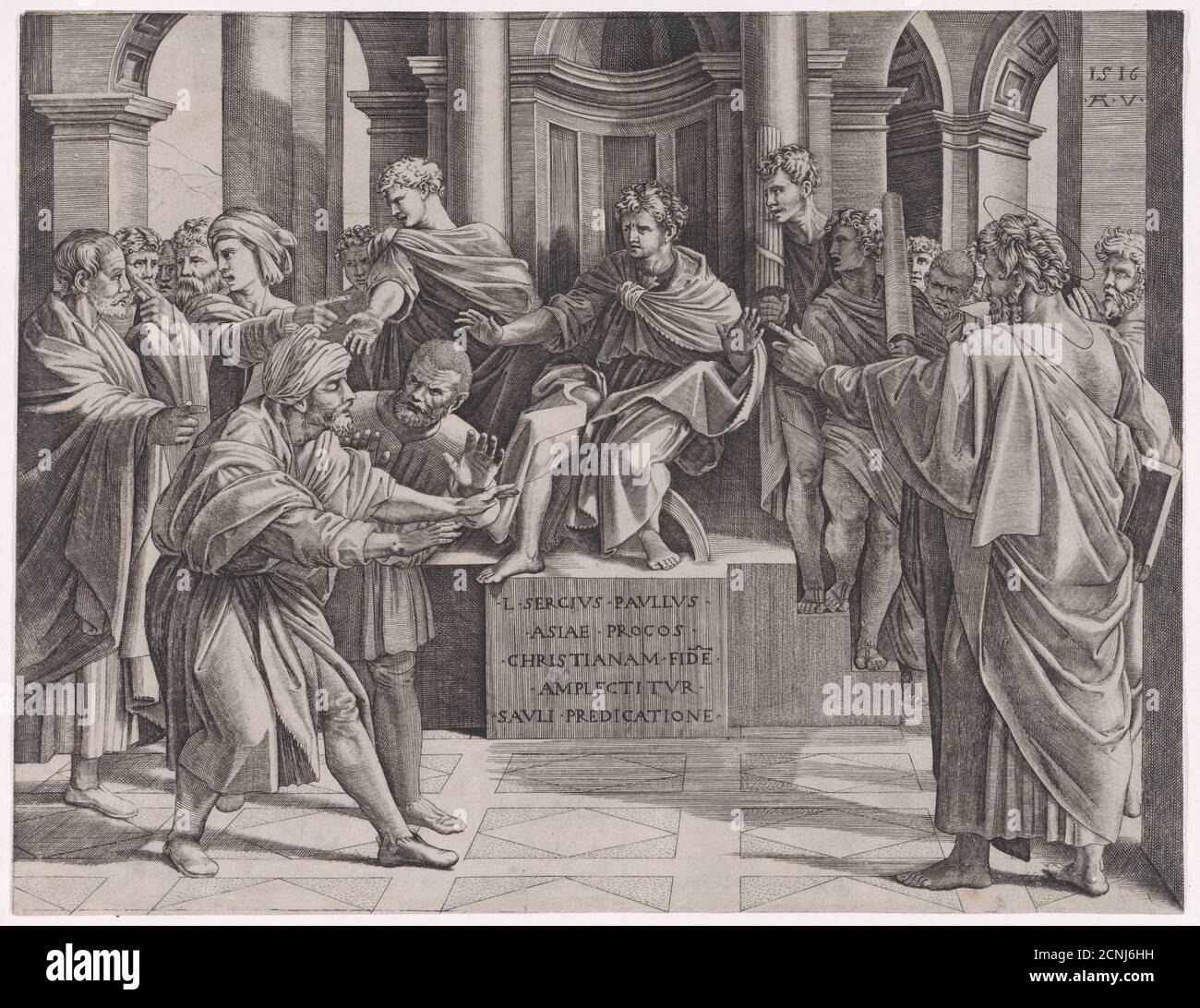 The Blinding of Elymas, dated 1516 Stock Photo - Alamy