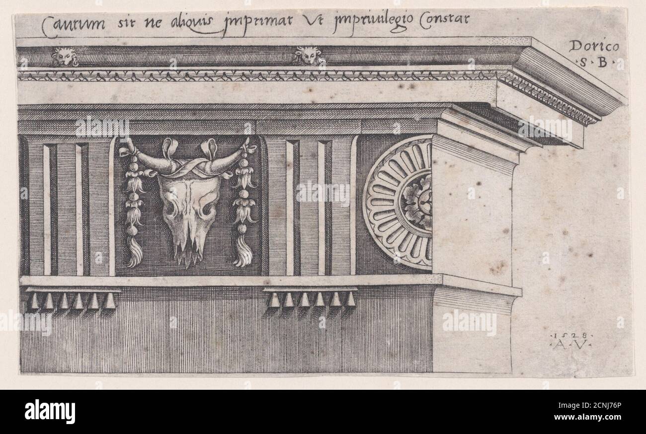 Doric Entablature, dated 1528 Stock Photo - Alamy
