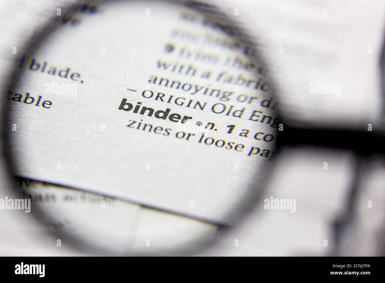 Word or phrase Binder in a dictionary Stock Photo - Alamy