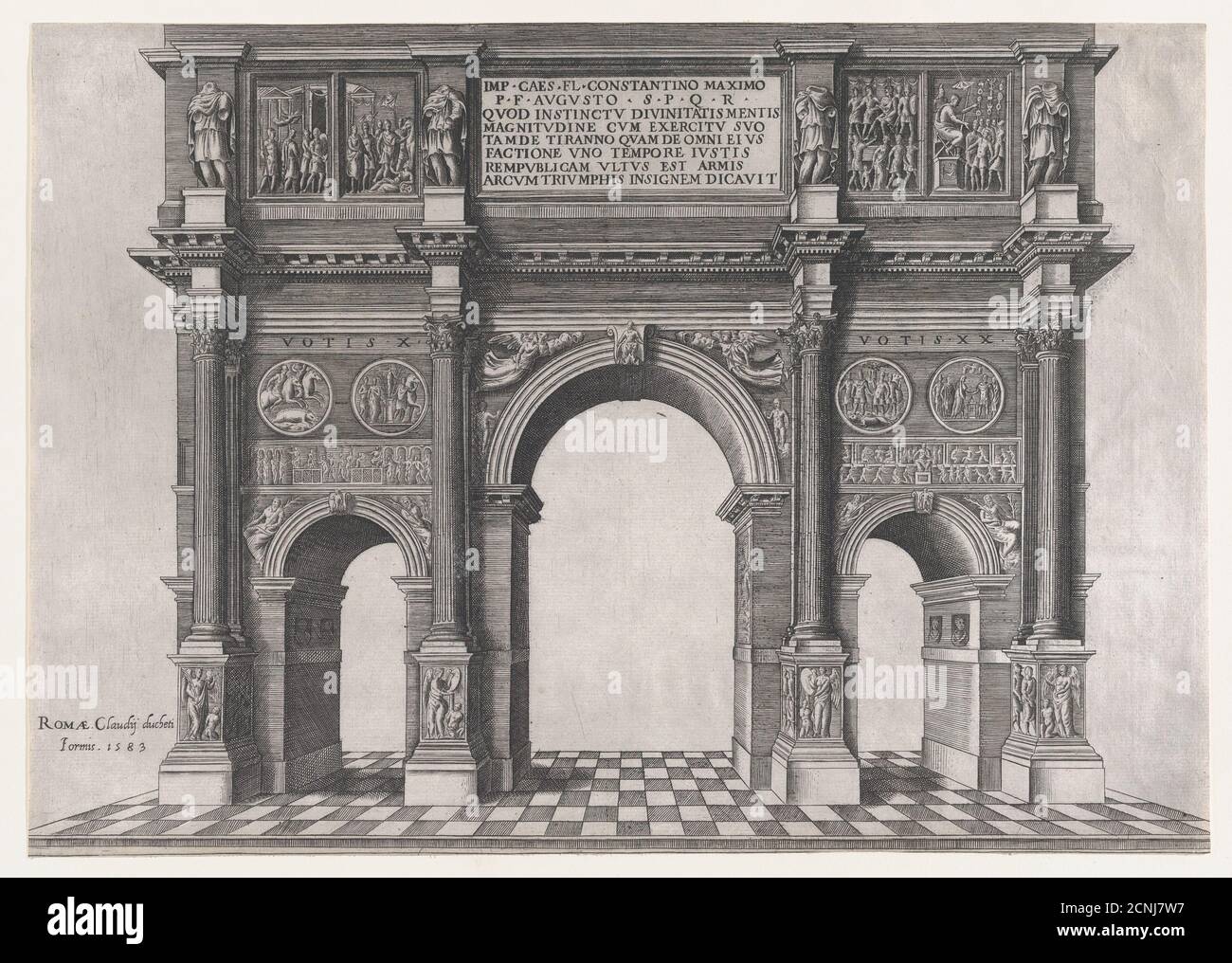 Speculum Romanae Magnificentiae: Arch of Constantine, 1583 Stock Photo ...