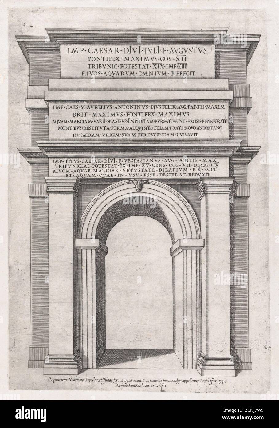 Speculum Romanae Magnificentiae: Front view of St. Lawrence Gateway ...