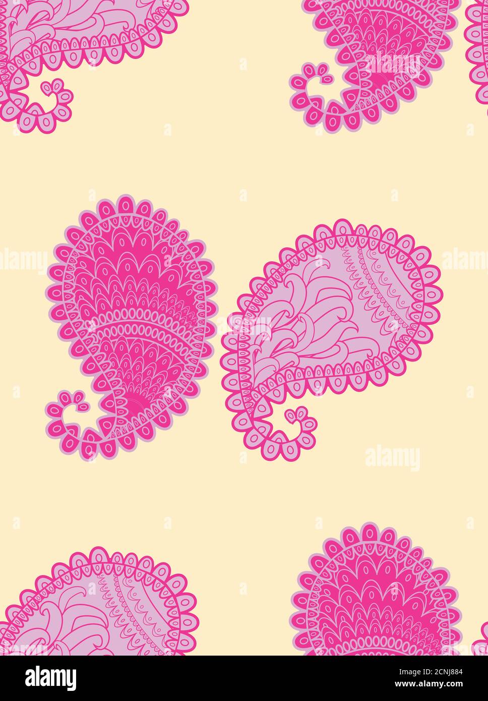 Paisley seamless pattern. Pink decorative ornament Stock Vector Image ...