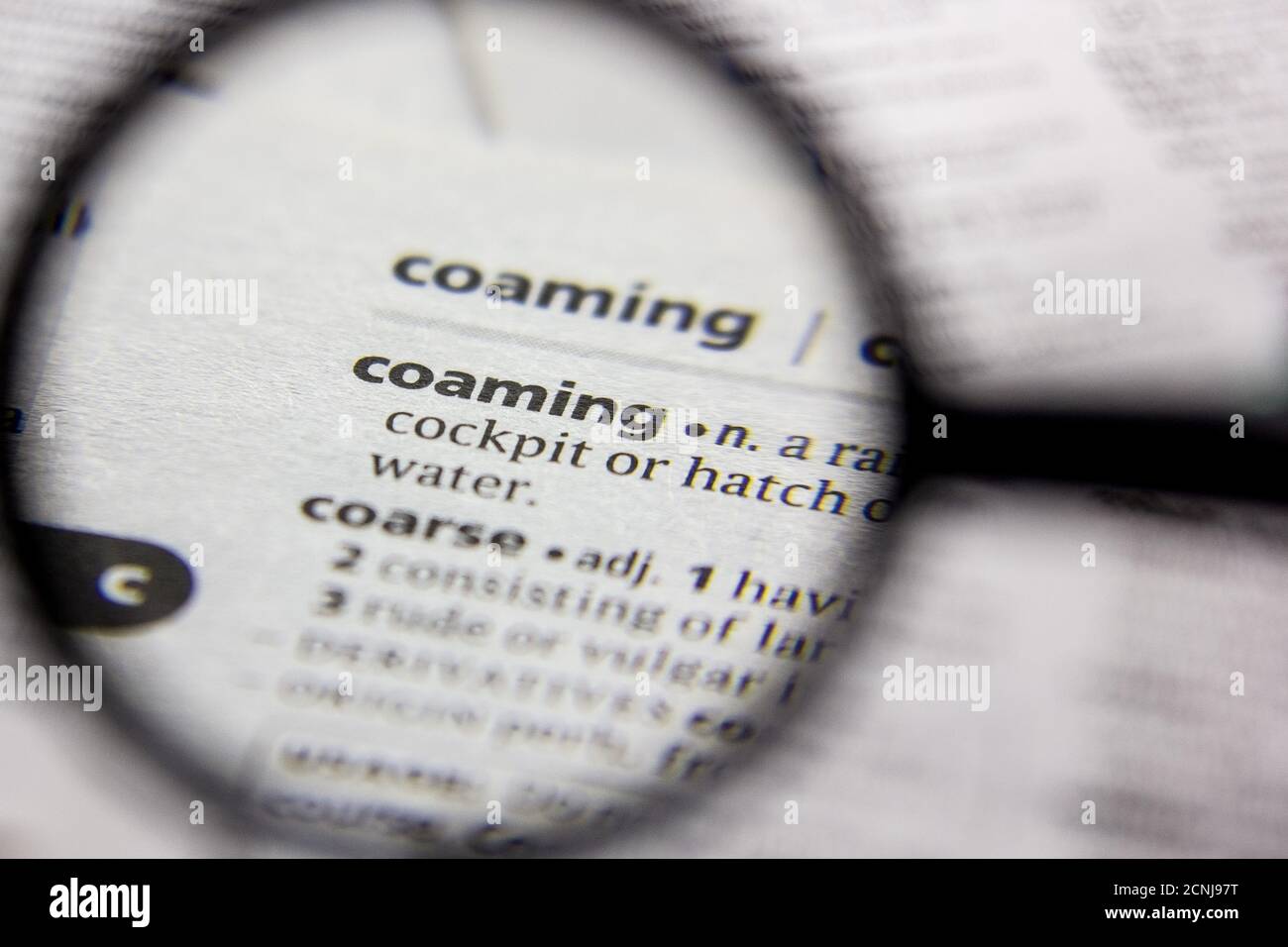 Word or phrase Coaming in a dictionary Stock Photo - Alamy