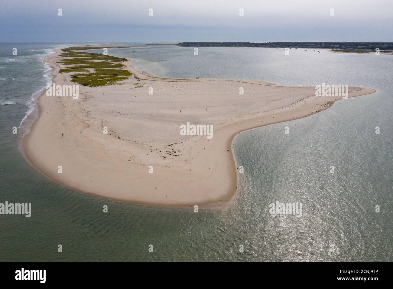 The cold water of the Atlantic Ocean washes onto a beautiful sandy ...