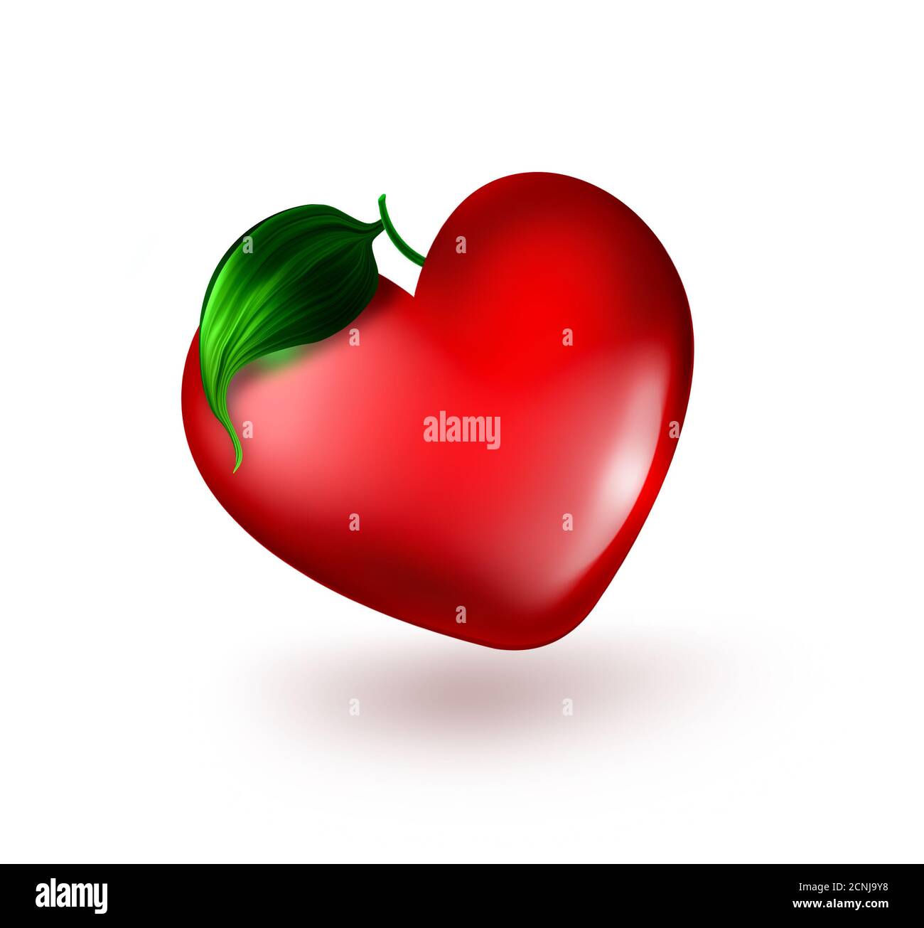 heart with leaf Stock Photo - Alamy