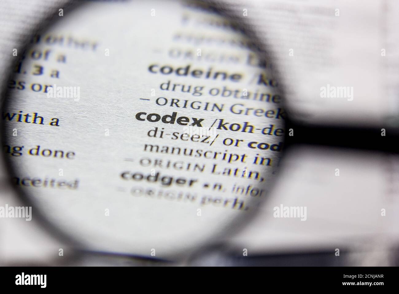 Word or phrase Codex in a dictionary Stock Photo - Alamy