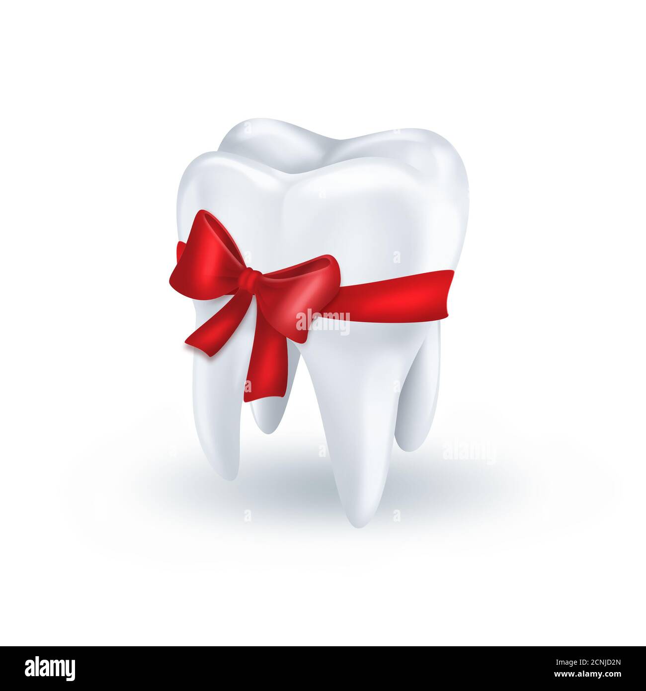 tooth with red bow Stock Photo - Alamy