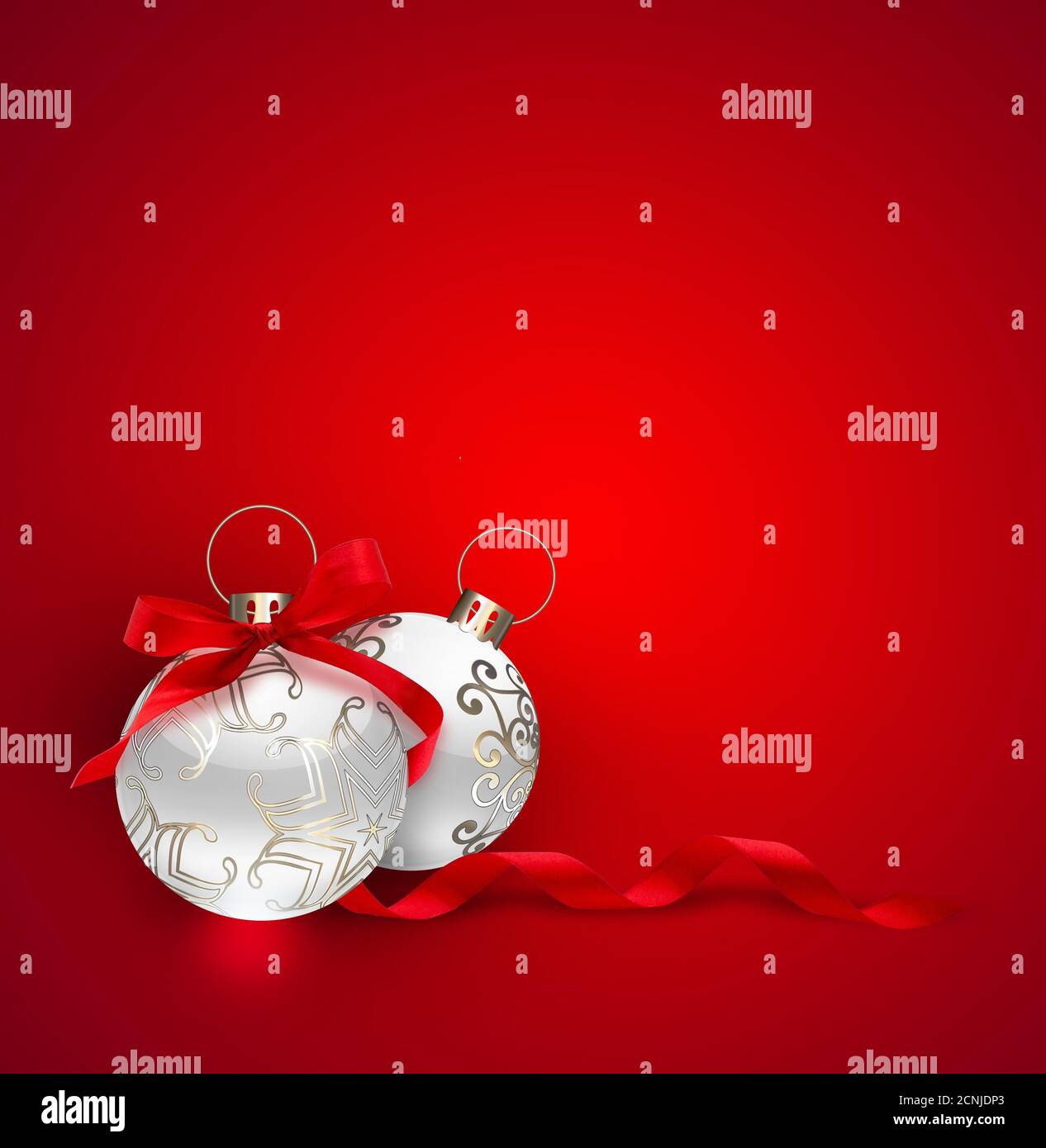 Two silver christmas balls hi-res stock photography and images - Alamy