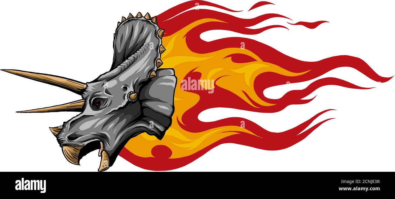 dinosaurus triceratops head art vector illustration design Stock Vector ...