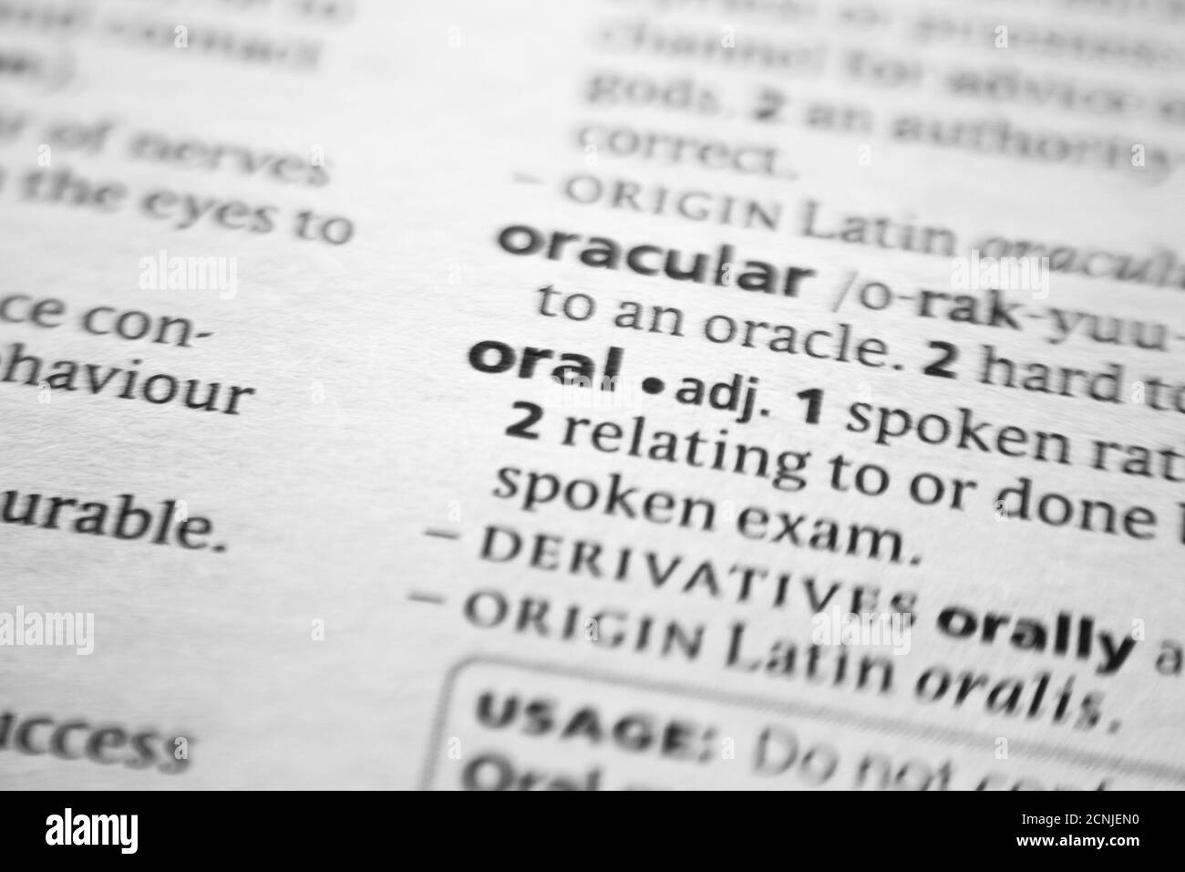 Word or phrase Oral in a dictionary Stock Photo - Alamy