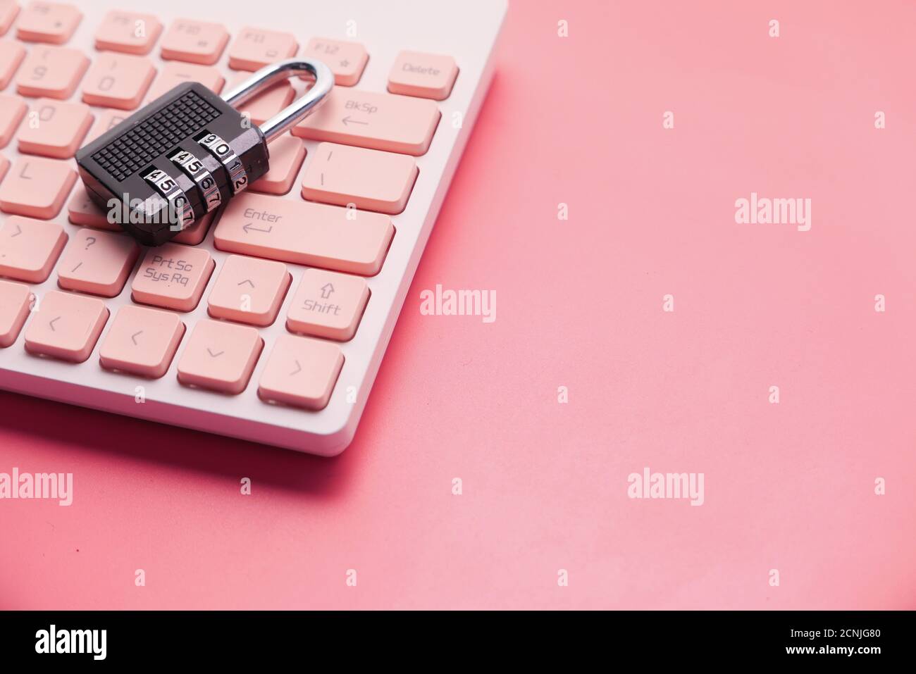 internet safety concept with padlocked on computer keyboard Stock Photo ...