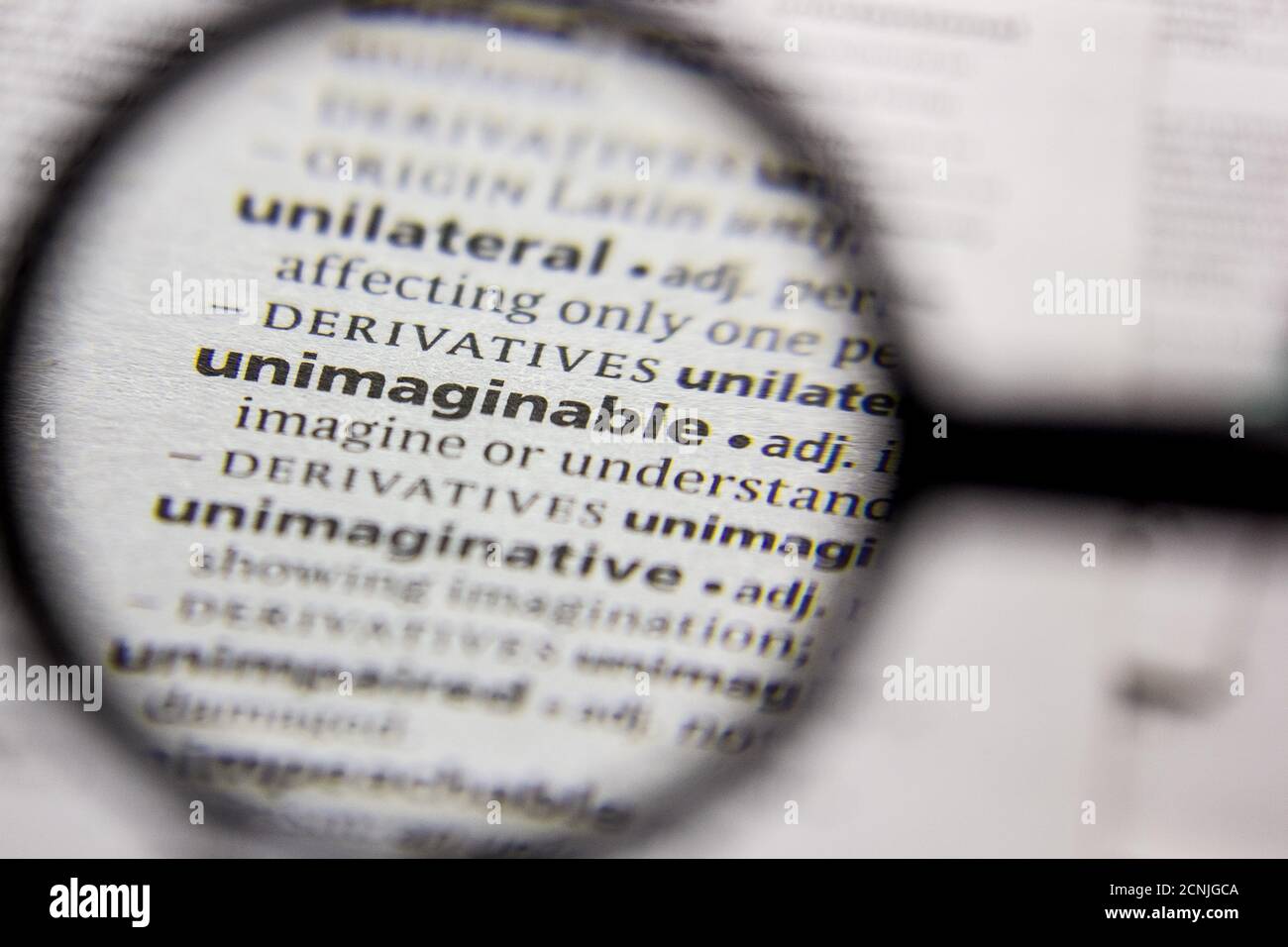 Word or phrase Unimaginable in a dictionary Stock Photo - Alamy