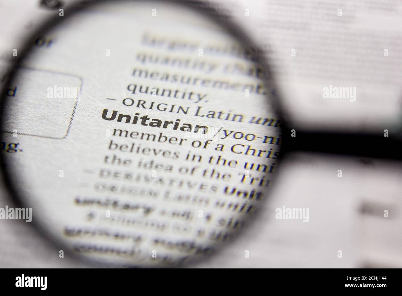 Word or phrase Unitarian in a dictionary Stock Photo - Alamy
