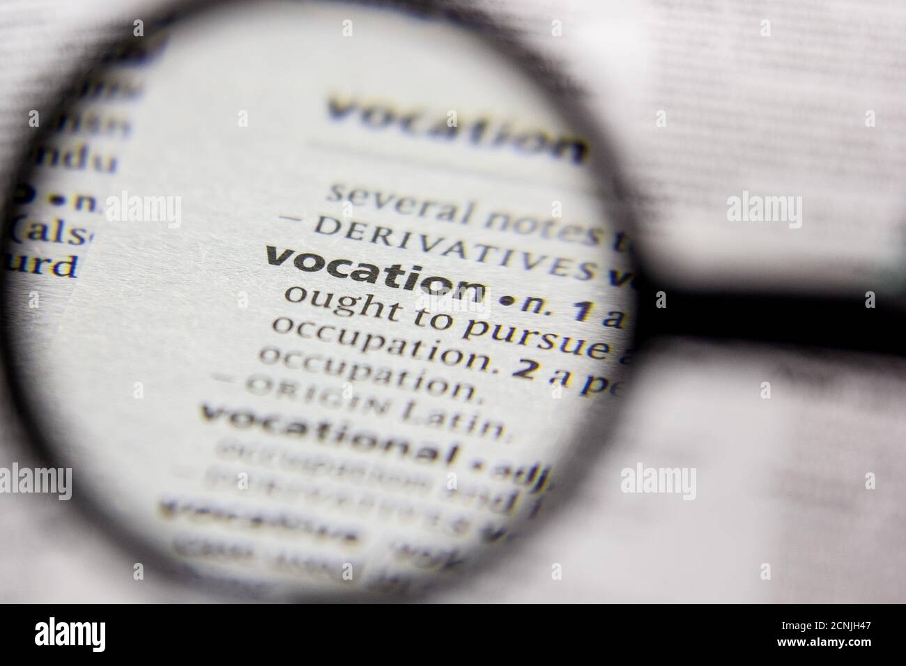 Word or phrase Vocation in a dictionary Stock Photo - Alamy