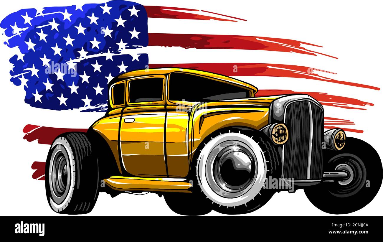 vector graphic design of an American muscle car Stock Vector Image ...