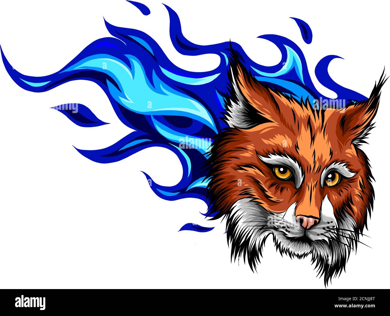 Lynx animal face. Vector Eurasian lynx cat head portrait Stock Vector ...