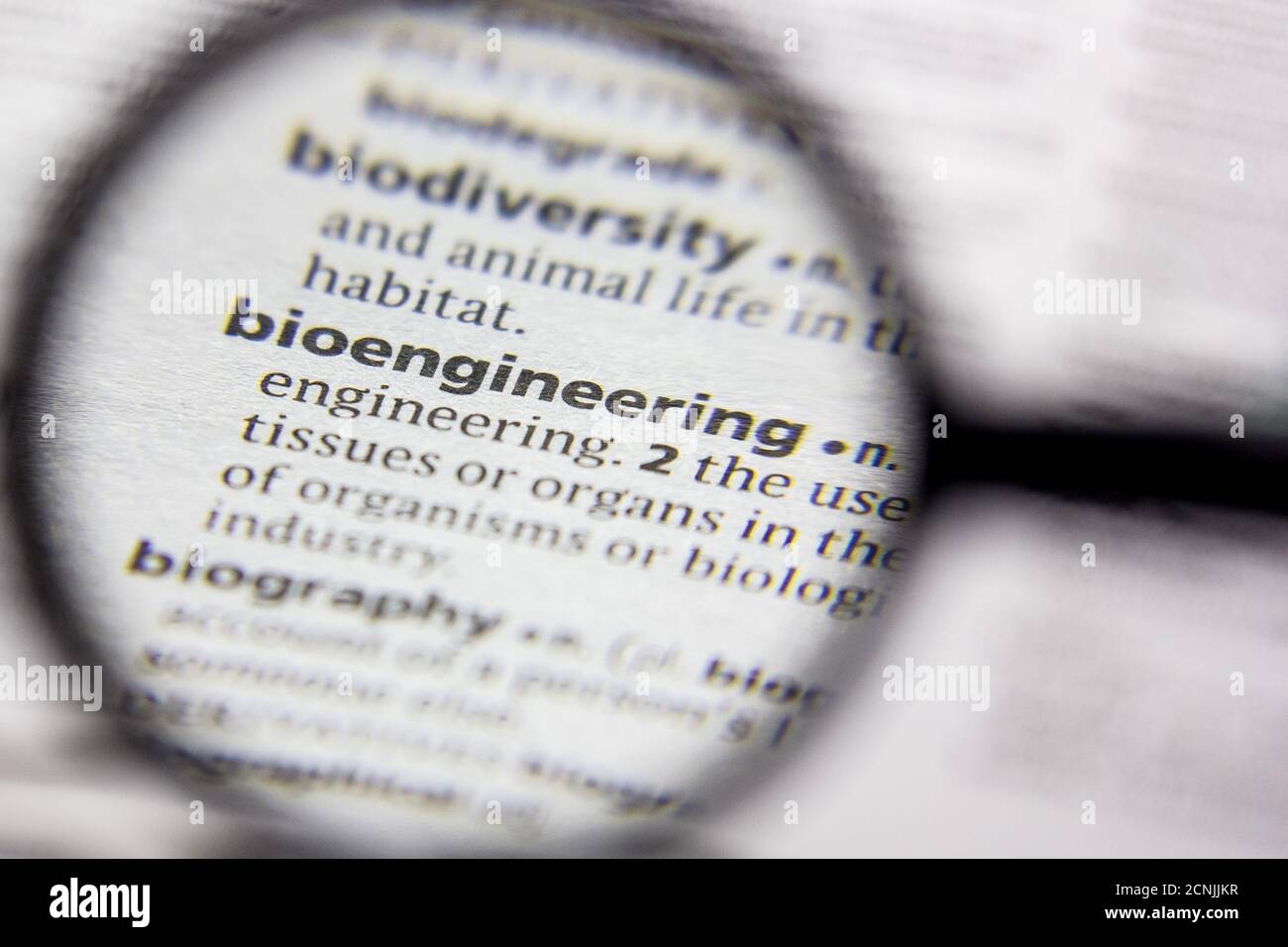 Word or phrase Bioengineering in a dictionary Stock Photo - Alamy