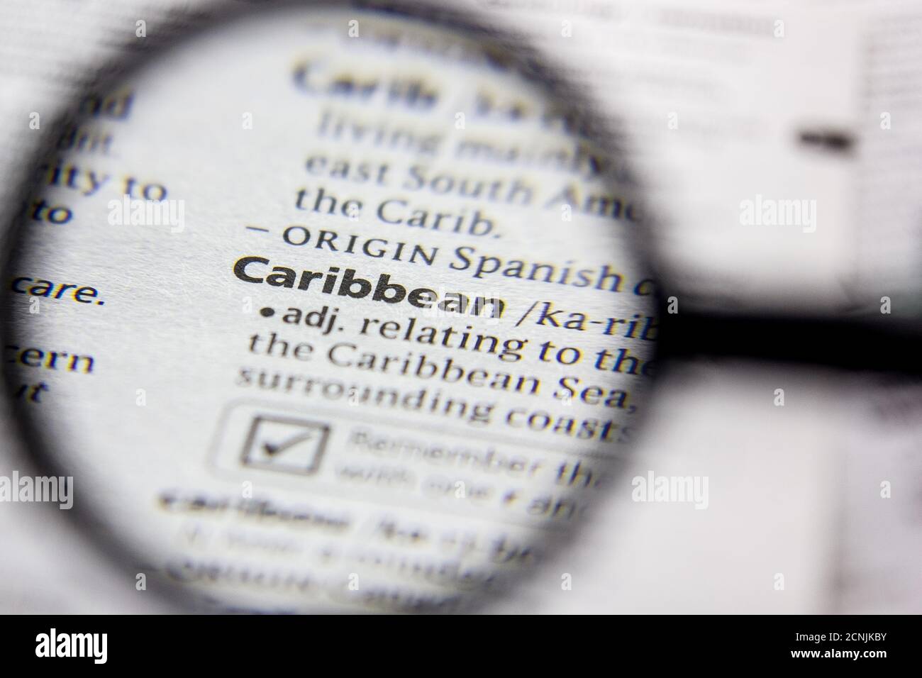 Word or phrase Caribbean in a dictionary Stock Photo - Alamy