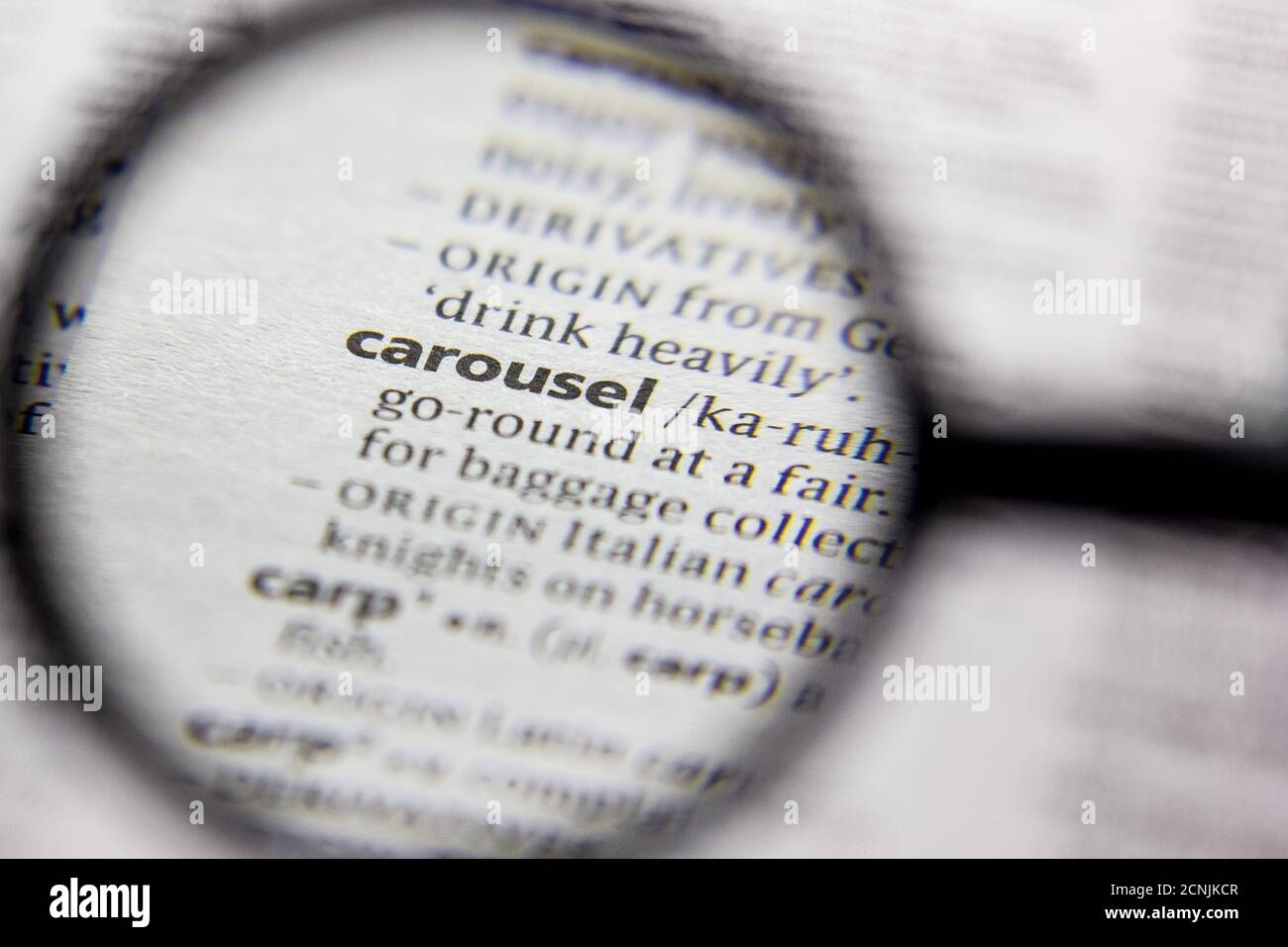 Word or phrase Carousel in a dictionary Stock Photo - Alamy
