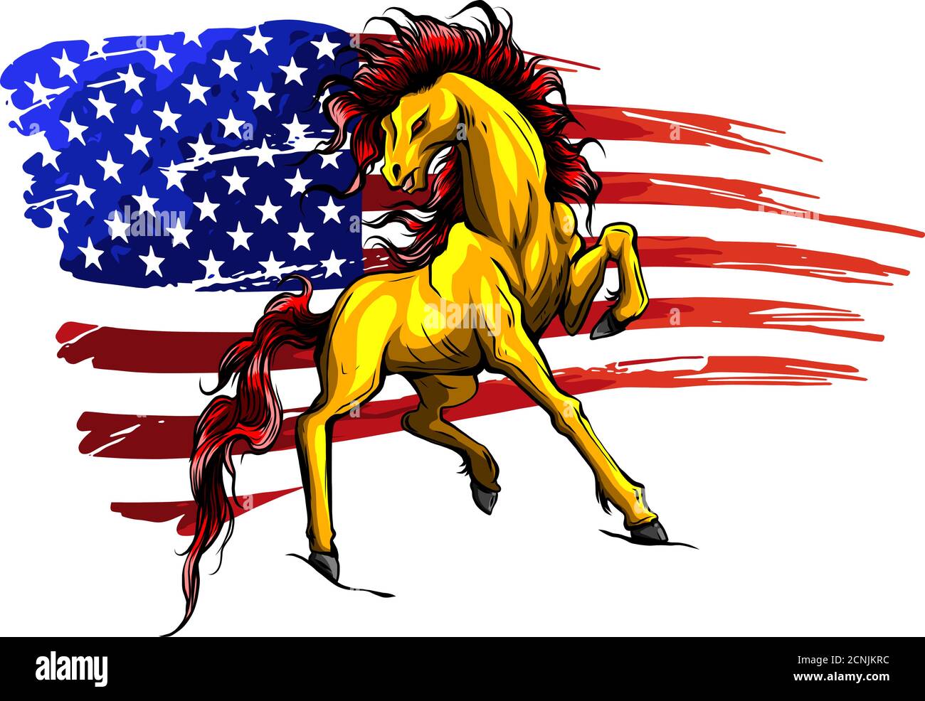 American Horse Flag Logo Vector illustration design Stock Vector Image ...