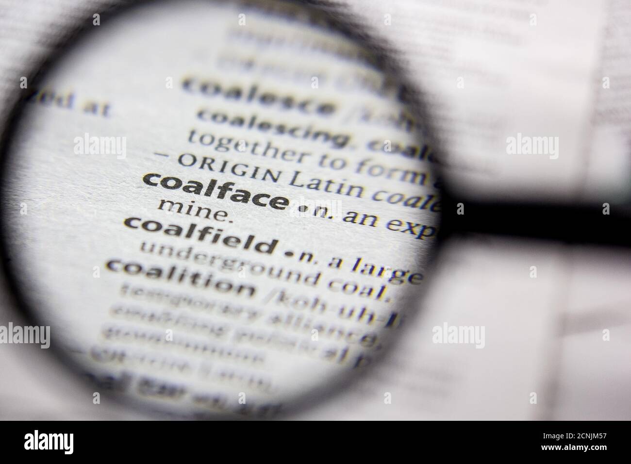 Word or phrase Coalface in a dictionary Stock Photo - Alamy