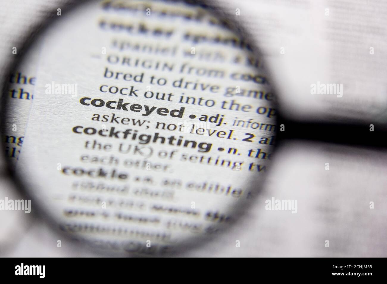 Word or phrase Cockeyed in a dictionary Stock Photo - Alamy
