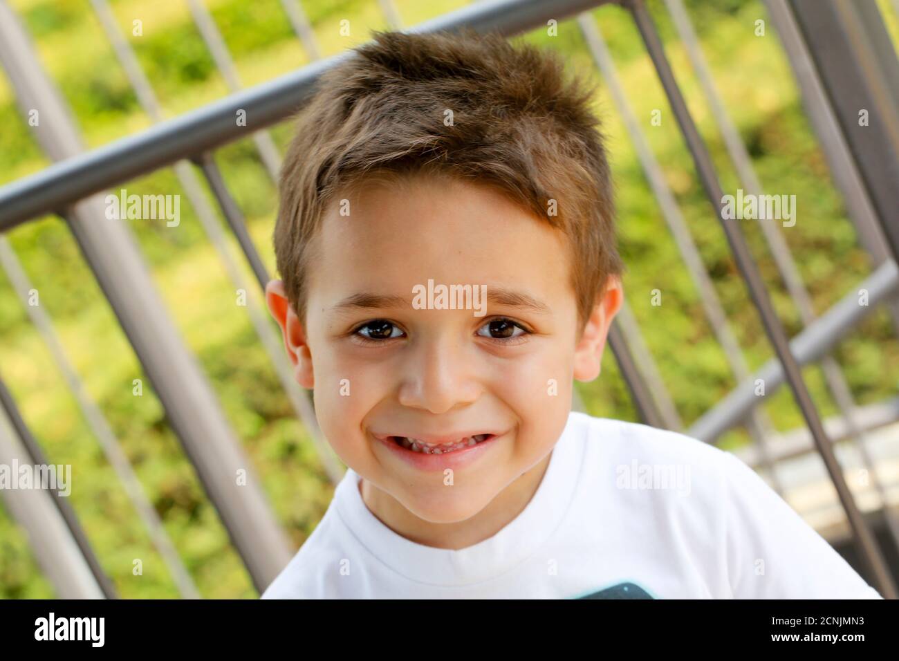 beautiful 9 year old dark caucasian child smiles. High quality photo ...
