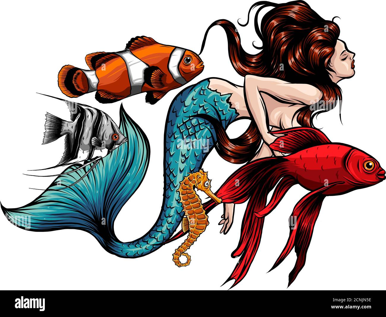 Under the sea fantasy Stock Vector Images - Alamy