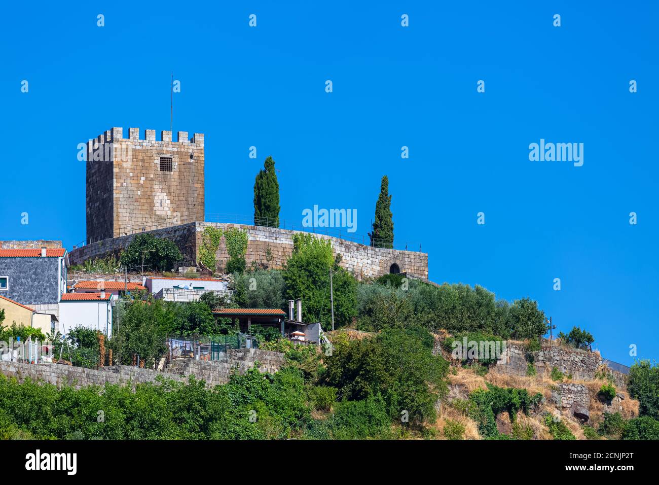 Lamego / Portugal - 07 25 2019 : View at the exterior facade tower at ...