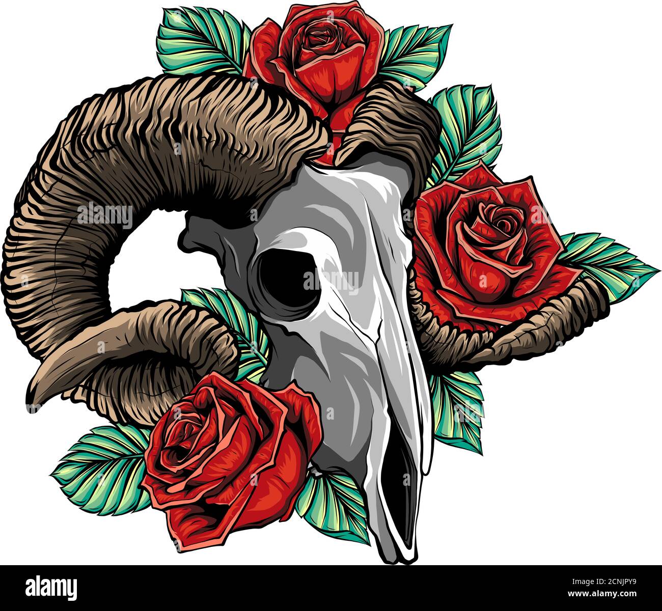 goat skull vector illustration. goat devilish magical symbol and ...