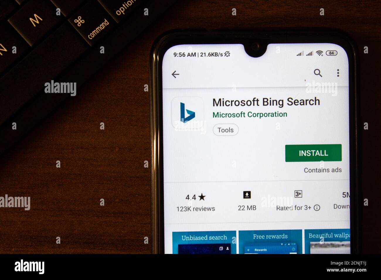 Ivanovsk, Russia - July 07, 2019: Microsoft Bing Search app on the ...