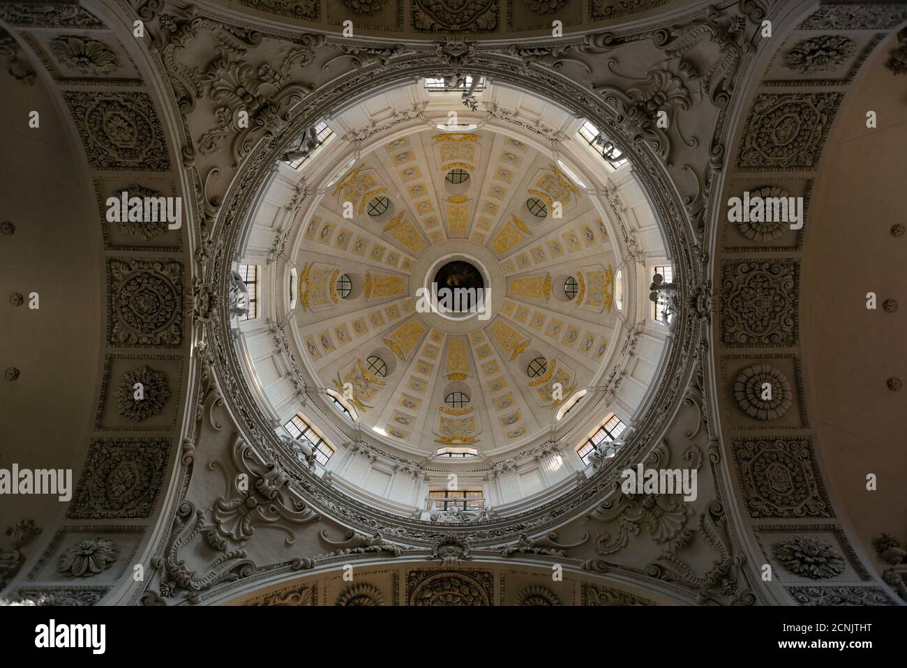 Theatinerkirche, baroque and rococo, cupola, Odeonsplatz, Munich Stock ...