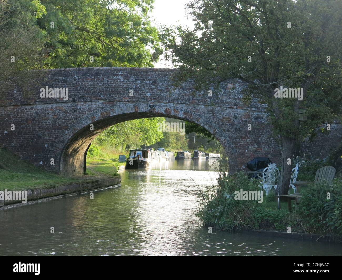 View of Bridge 10, Norton Junction, looking along the Grand Union canal ...