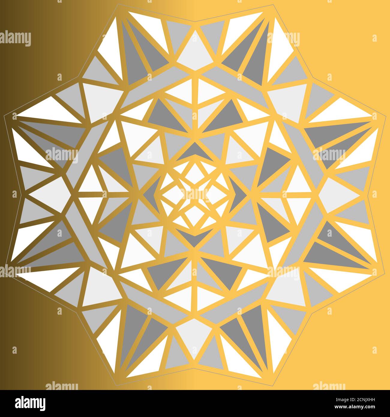 Modern mosaic pattern on a golden background. Vector illustration Stock ...