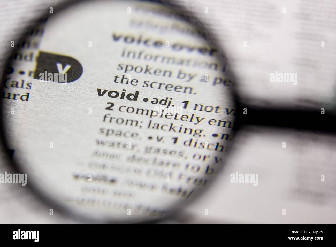 Word or phrase Void in a dictionary Stock Photo - Alamy