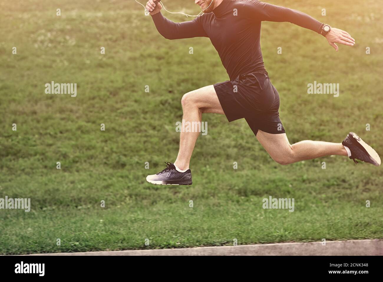 Trail fitness outdoors active view hi-res stock photography and images ...