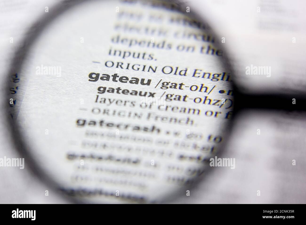 Word or phrase Gateau in a dictionary Stock Photo - Alamy