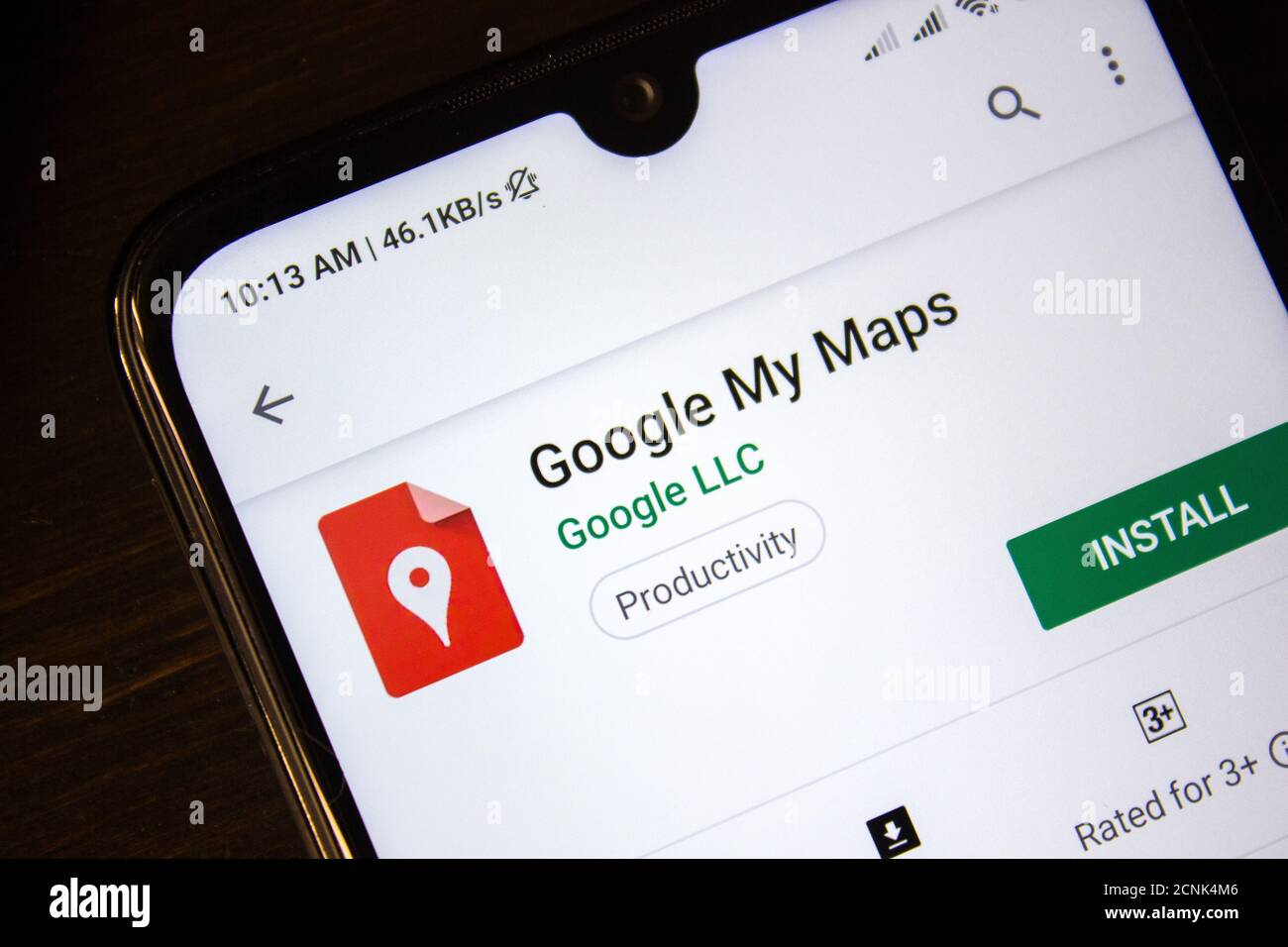 Ivanovsk, Russia - July 21, 2019: Google My Maps app on the display of ...