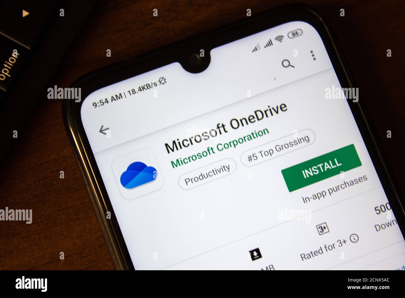 Ivanovsk, Russia - July 07, 2019: Microsoft OneDrive app on the display ...