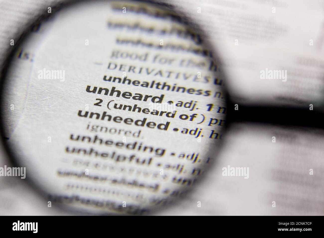 Word or phrase Unheard in a dictionary Stock Photo - Alamy