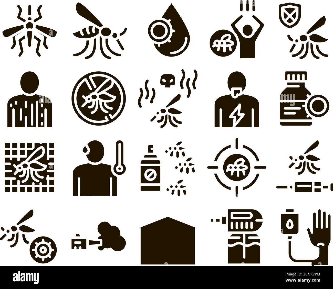 Malaria Illness Dengue Glyph Set Vector Stock Vector Image & Art - Alamy